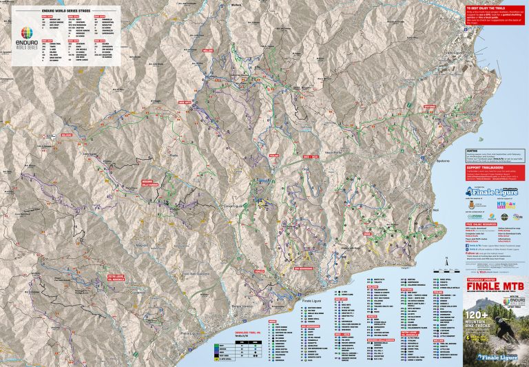 La nuova mappa dei sentieri di Finale Ligure completa di tracce GPS